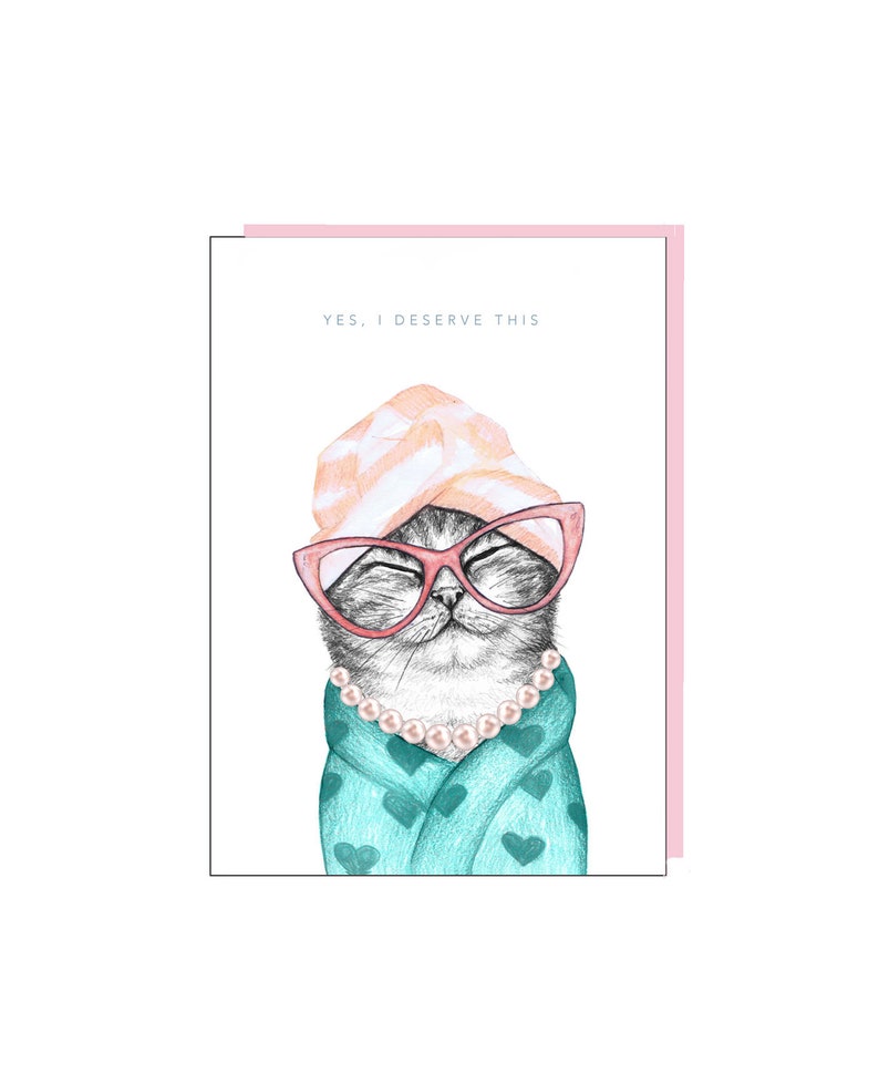Cute Cat Card - Etsy