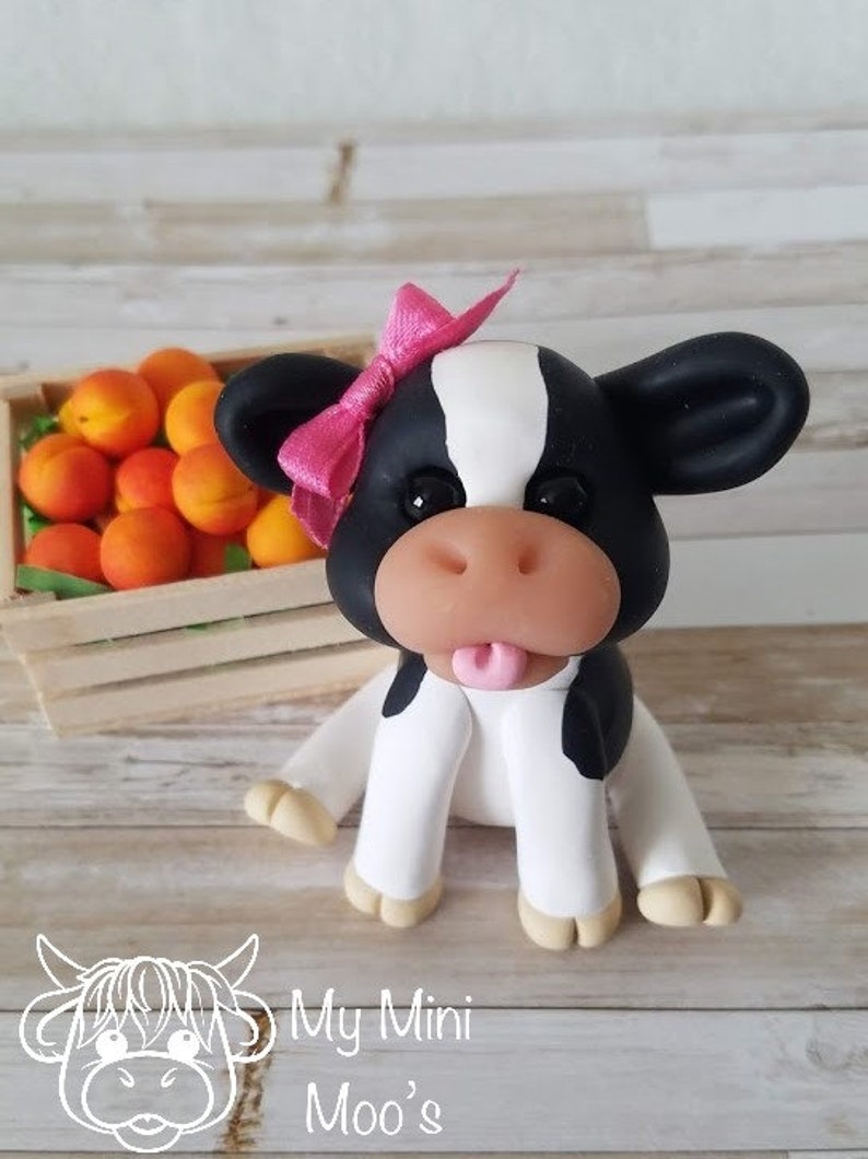 Molly The Mini Moo Polymer Clay Sculpture | Etsy
