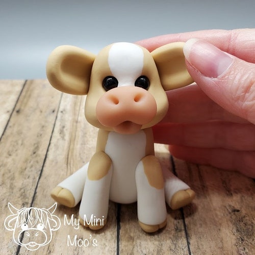 Molly the mini Moo Polymer Clay Sculpture - Etsy