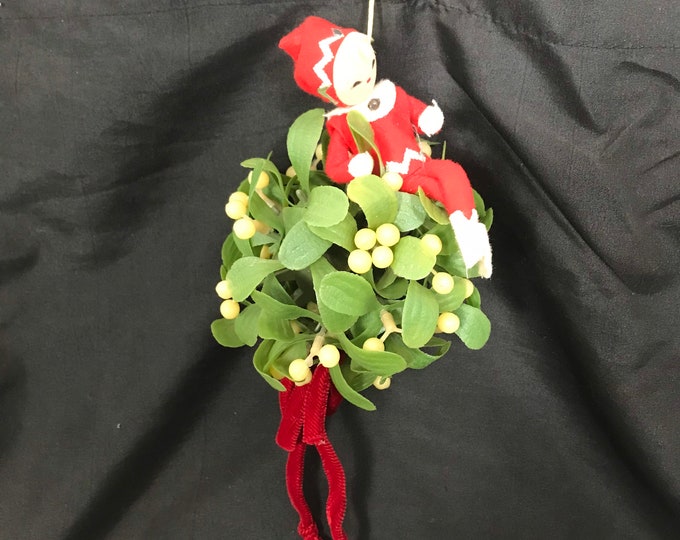 Vintage Hanging Plastic Mistletoe Ball With Felt Pixie Elf - Etsy