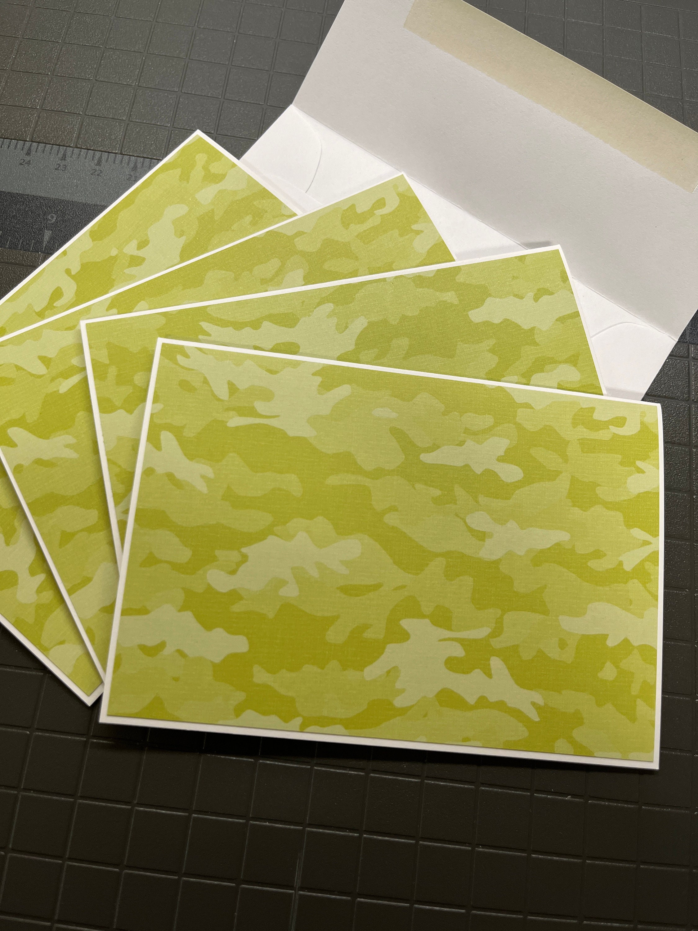 Green Camo Note Cards With Envelopes - Camouflage Cards - Thank You ...