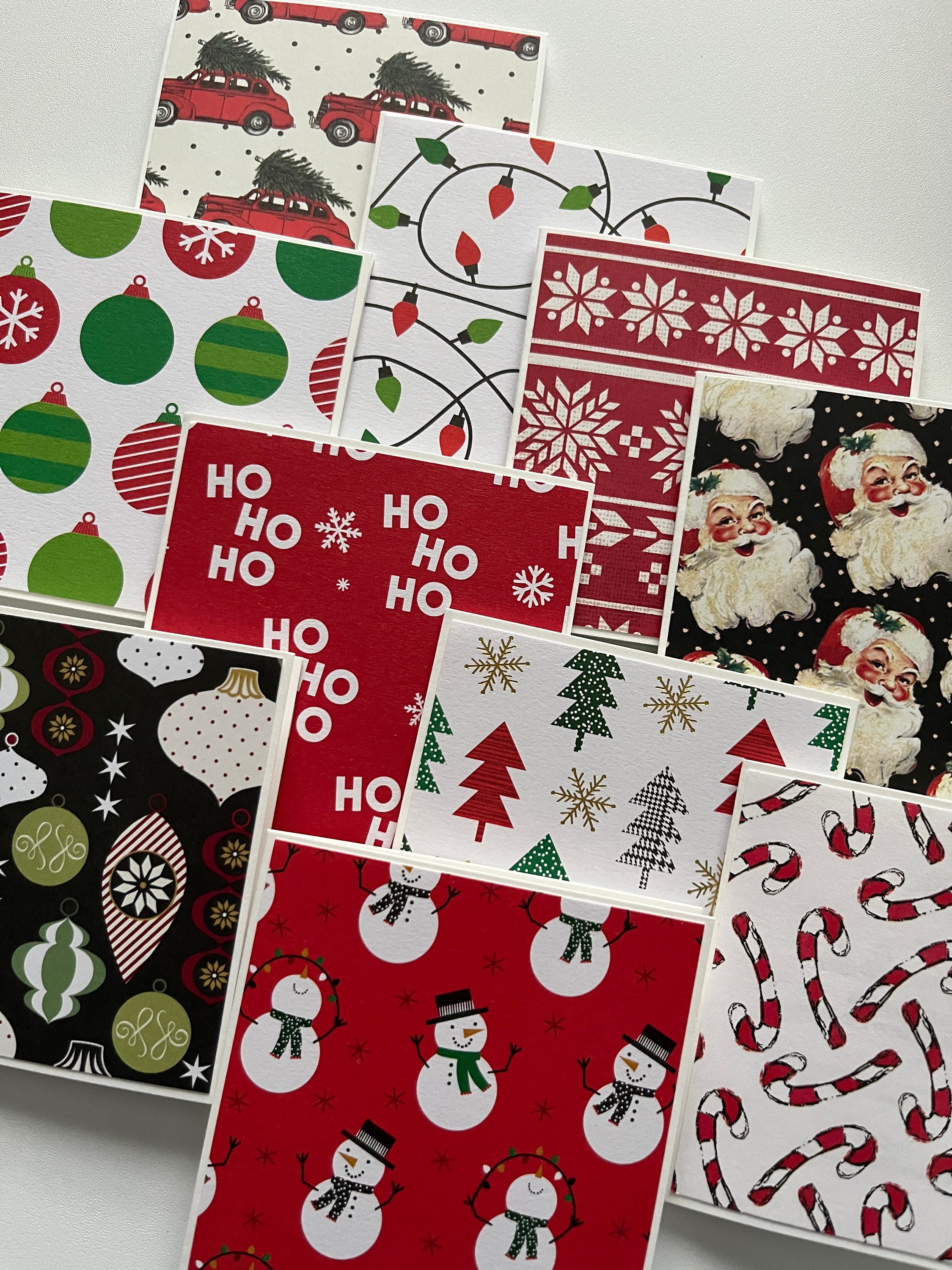 Assorted Mini Christmas Note Cards - Festive Holiday Note Cards - Lunch ...