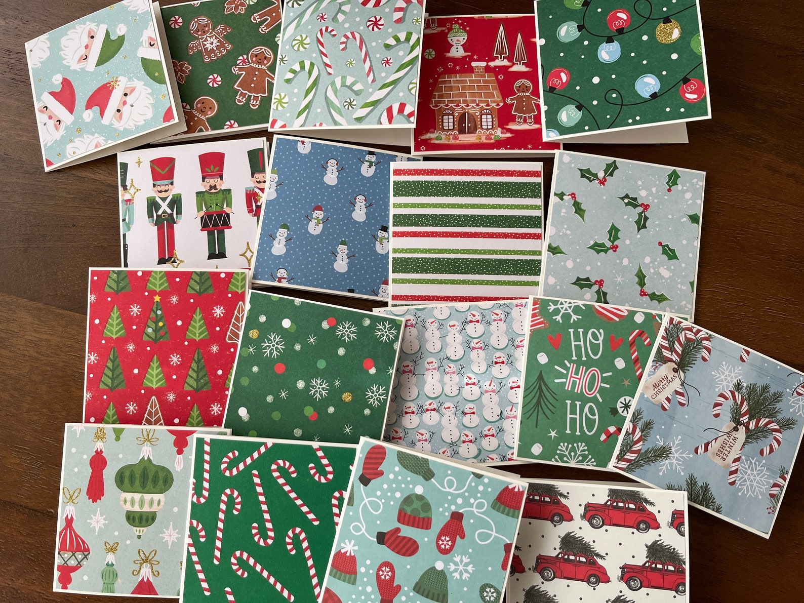 Assorted Mini Christmas Note Cards - Festive Holiday Note Cards - Lunch ...
