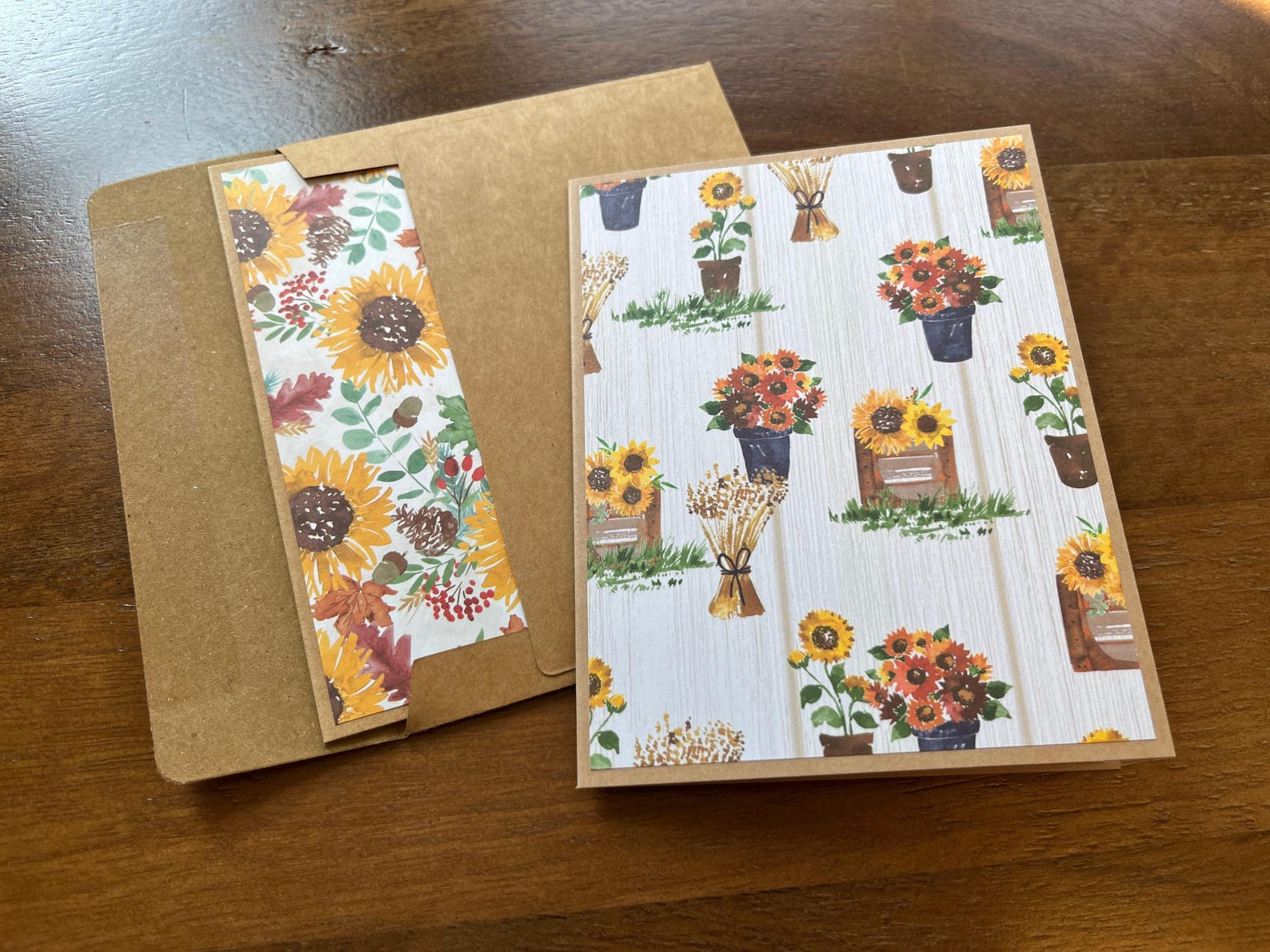 Assorted Sunflower Note Cards With Envelopes - Thank You Cards - Fall Note Cards - Autumn Note ...