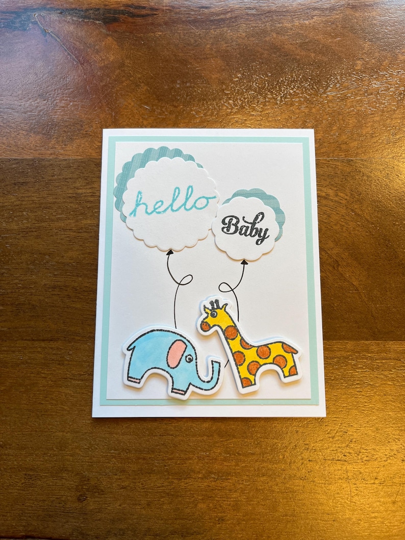 Hello Baby Card With Envelope - Baby Boy Greeting Card - Welcome Baby ...