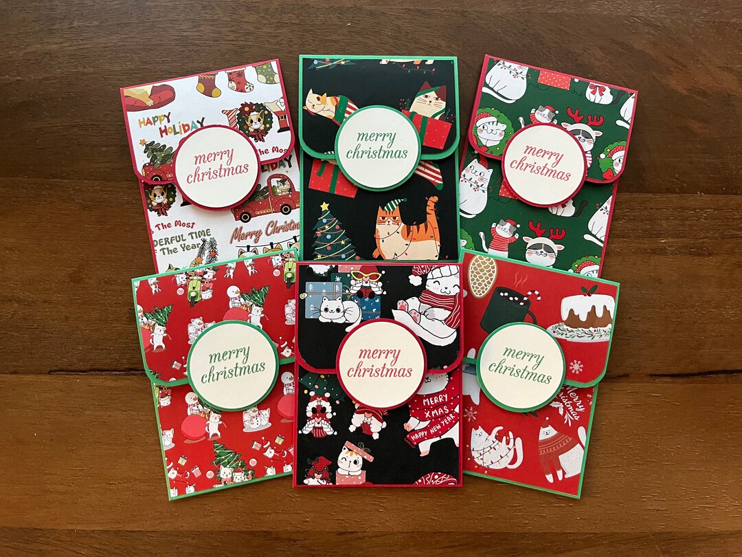 Assorted Christmas Cat Gift Card Holders - Holiday Kitty Gift Card ...