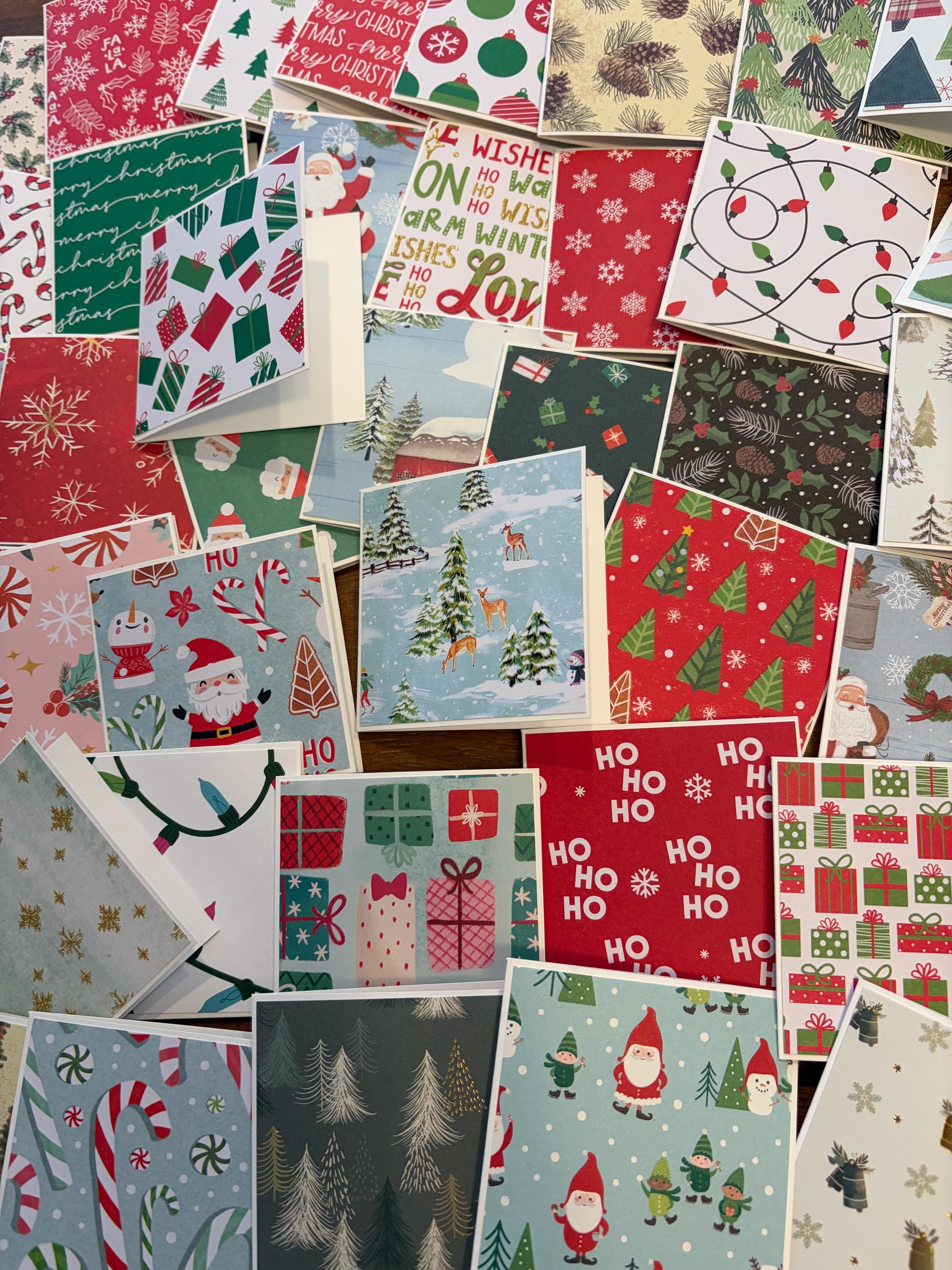 Assorted Mini Christmas Note Cards - Festive Holiday Note Cards - Lunch ...