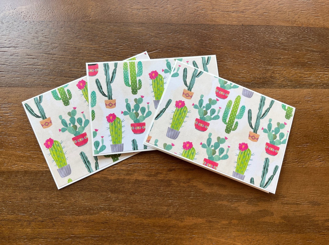 Cactus Plant Note Cards With Envelopes - Succulent Note Cards - House ...