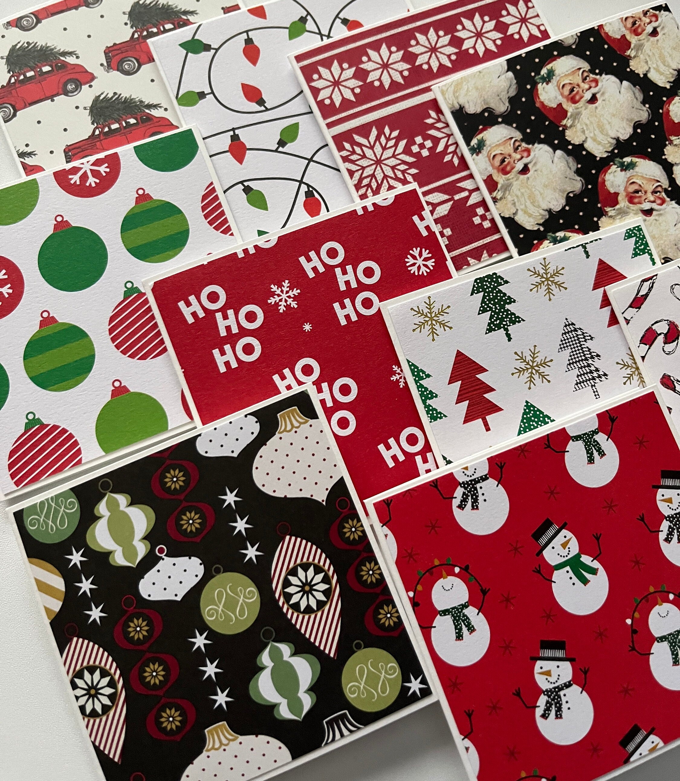 Assorted Mini Christmas Note Cards - Festive Holiday Note Cards - Lunch ...