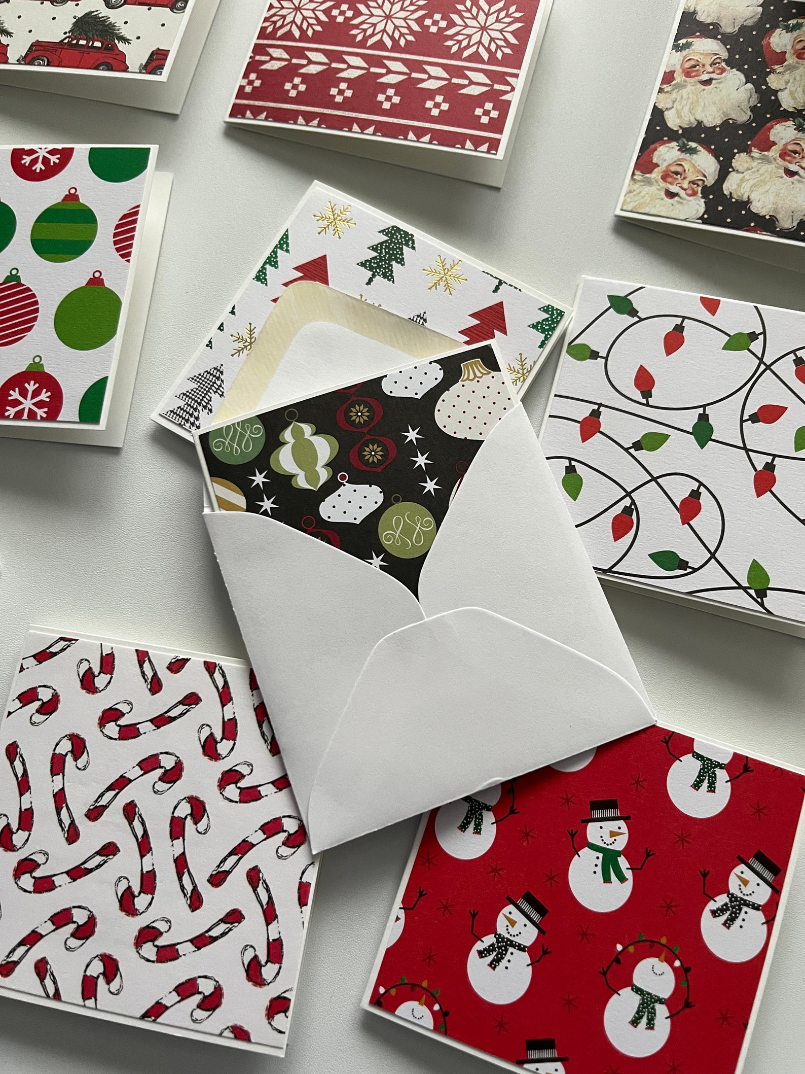Assorted Mini Christmas Note Cards - Festive Holiday Note Cards - Lunch ...