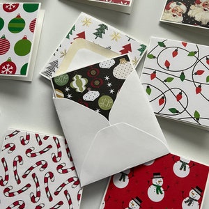 Assorted Mini Christmas Note Cards - Festive Holiday Note Cards - Lunch ...