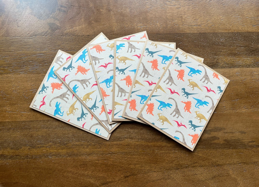 Dinosaur Note Cards With Envelopes - Birthday Cards - T Rex Cards ...