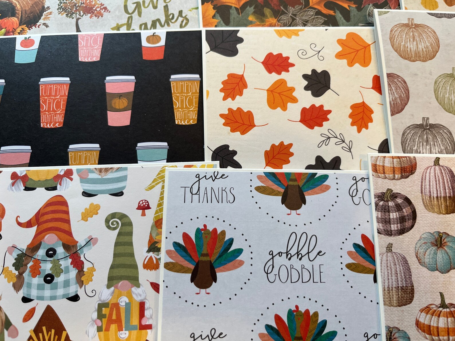 Assorted Fall Note Cards With Envelopes - Thanksgiving Note Cards ...