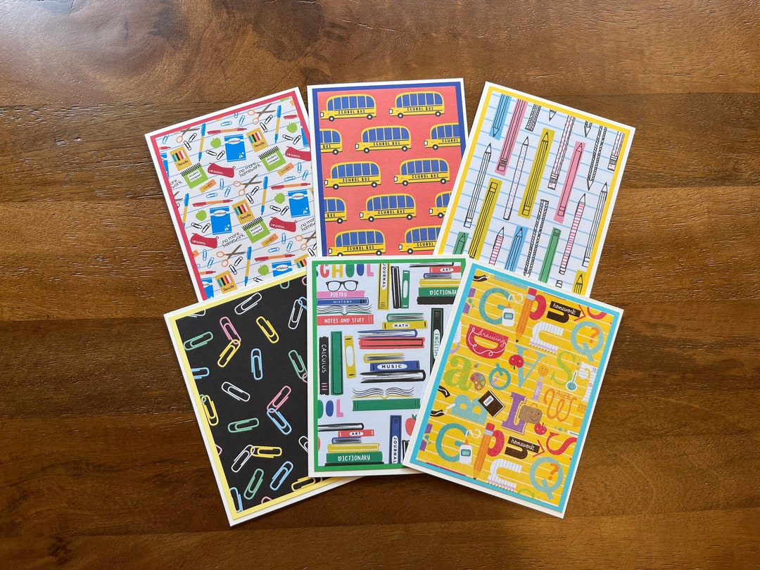 Assorted School Note Cards With Envelopes - Back to School Cards ...