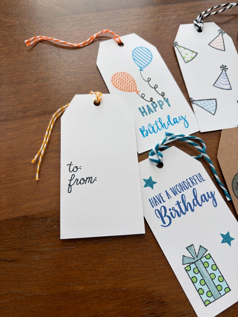 Birthday Gift Tags - Happy Birthday Tags - Birthday Cake Gift Tags ...