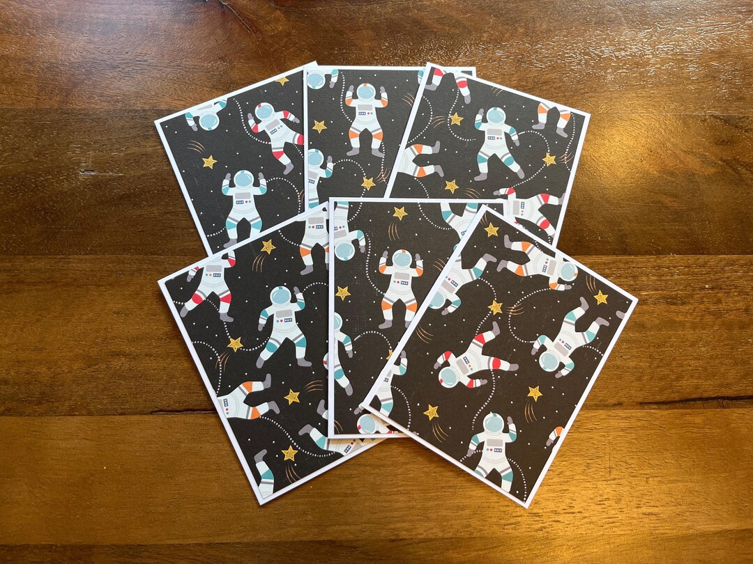 Astronaut Note Cards With Envelopes - Space Note Cards - Birthday Cards ...