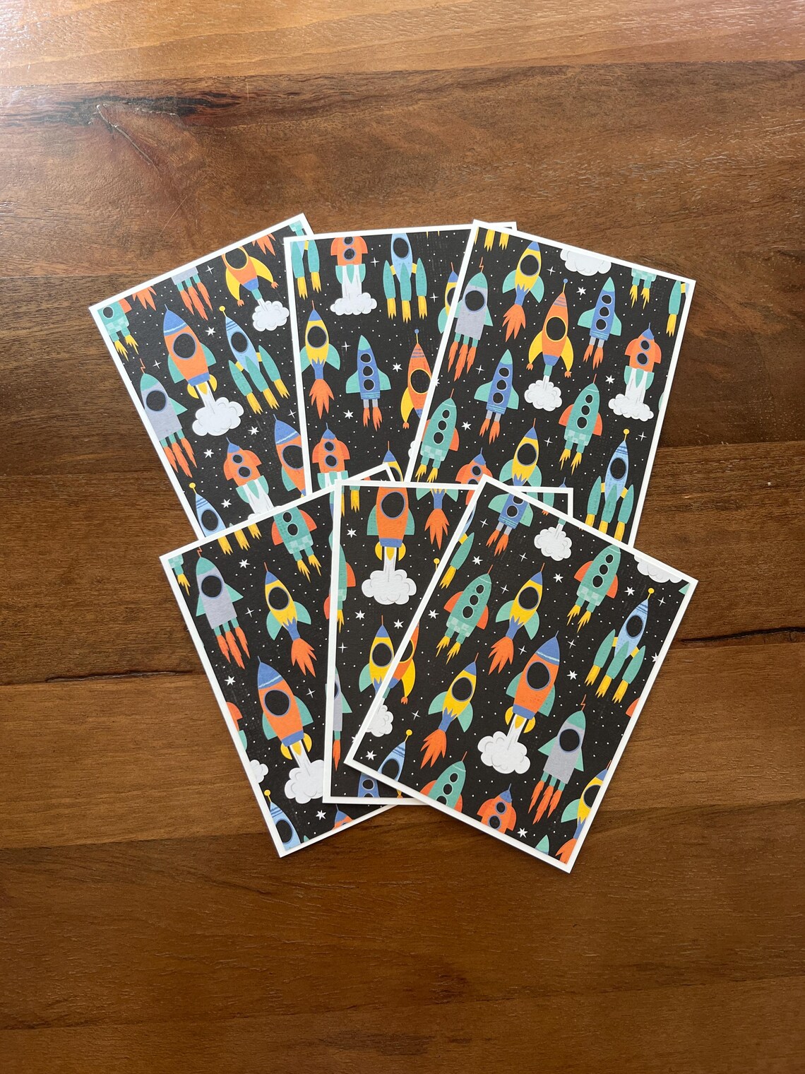 Rocket Note Cards With Envelopes - Space Note Cards - Birthday Cards ...