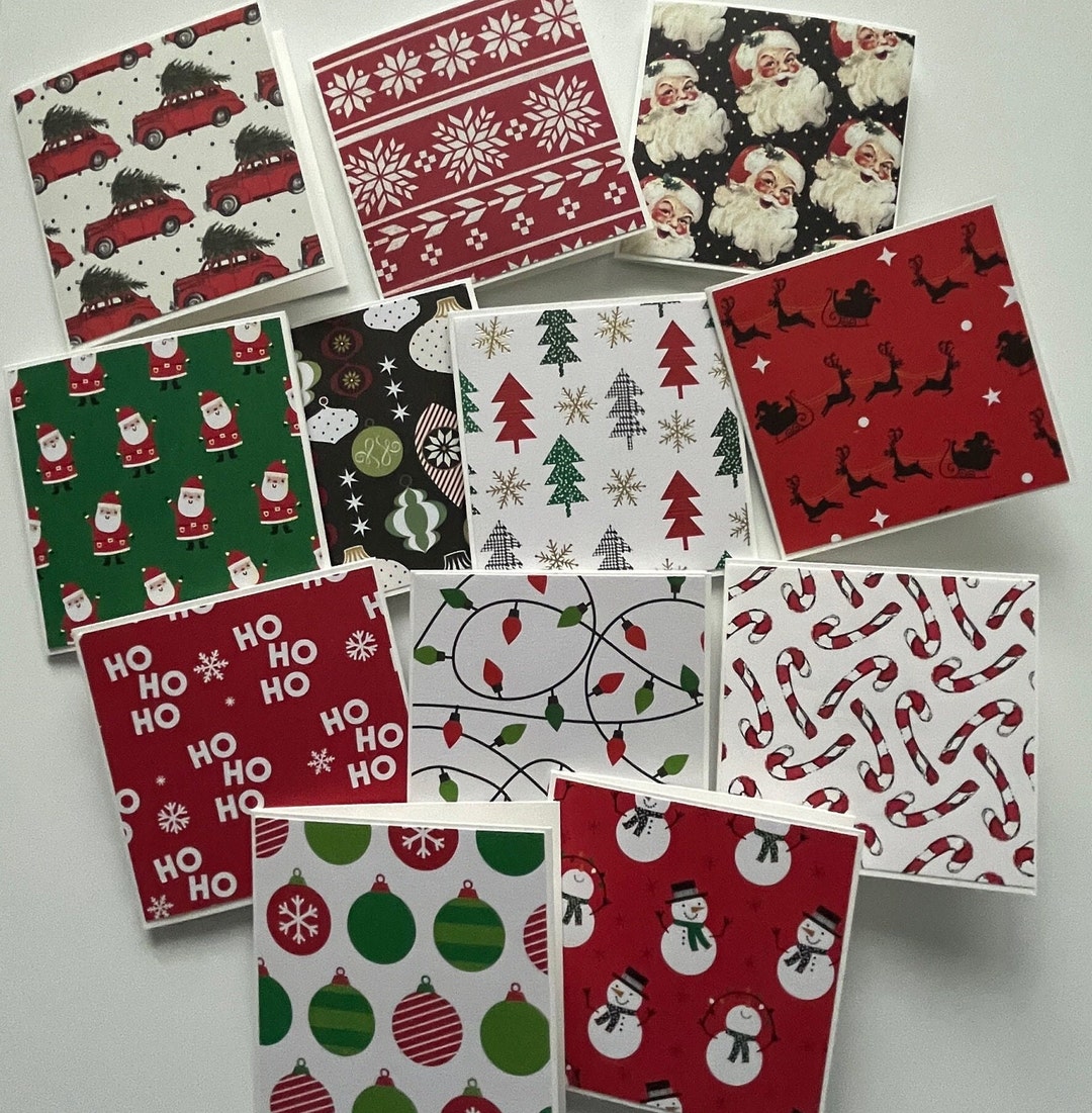 Assorted Mini Christmas Note Cards - Festive Holiday Note Cards - Lunch ...