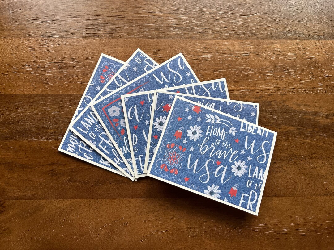 Patriotic Note Cards With Envelopes - 4th of July Cards - America Cards ...