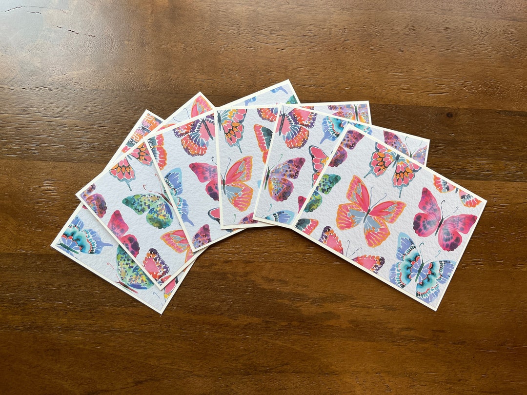 Butterfly Note Cards With Envelopes - Watercolor Note Cards - Insect ...