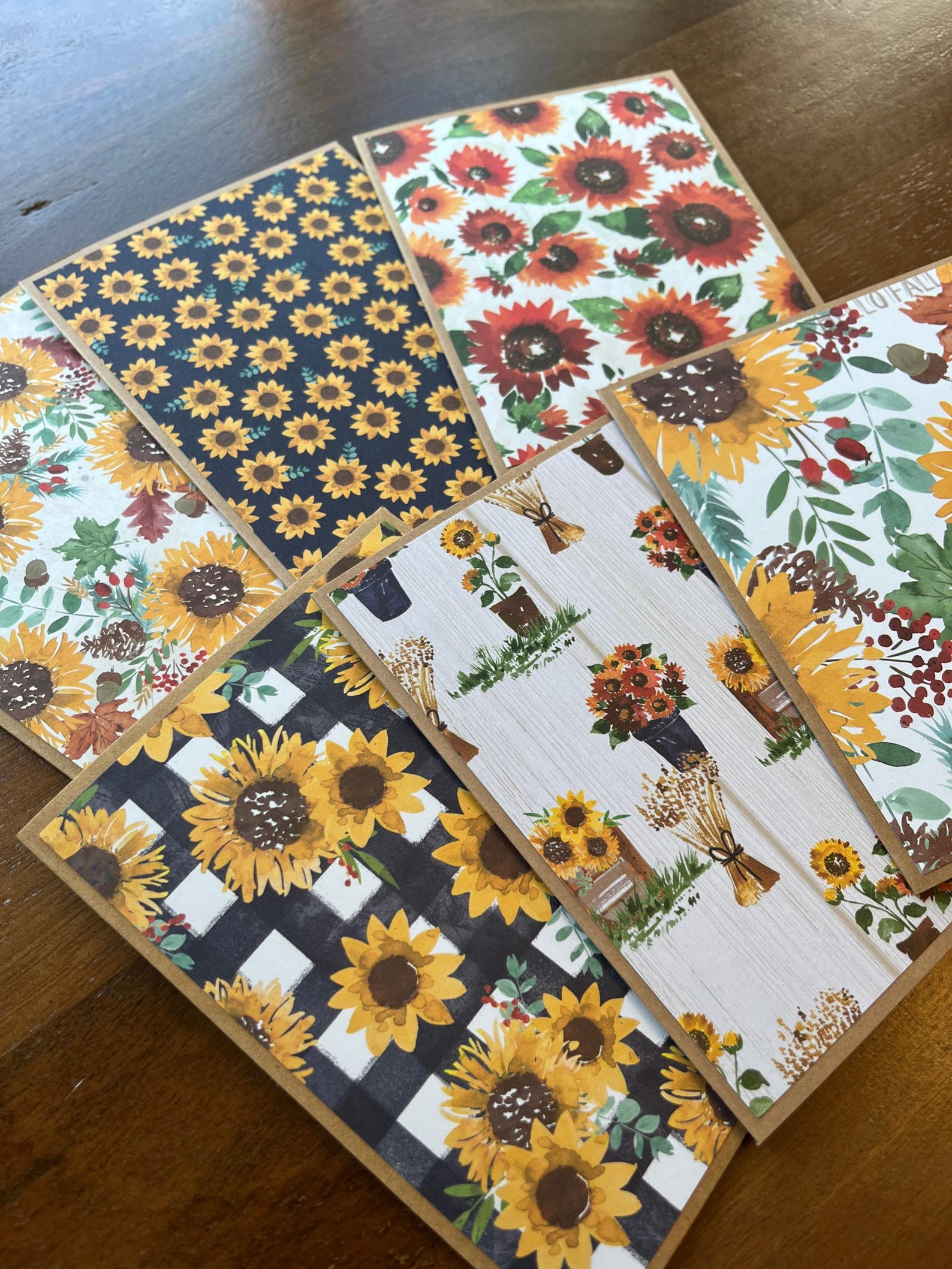 Assorted Sunflower Note Cards With Envelopes - Thank You Cards - Fall Note Cards - Autumn Note ...