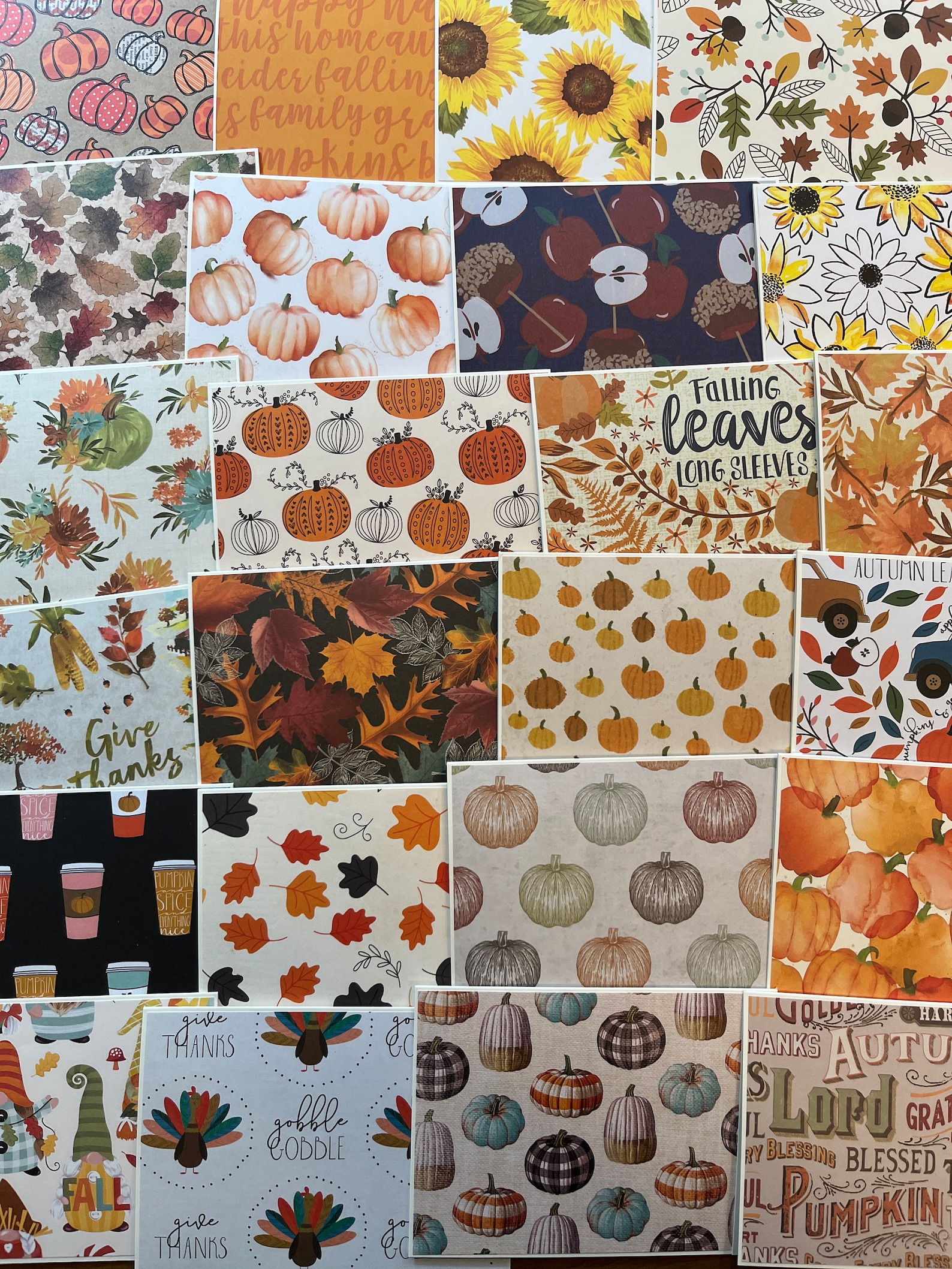 Assorted Fall Note Cards With Envelopes - Thanksgiving Note Cards ...