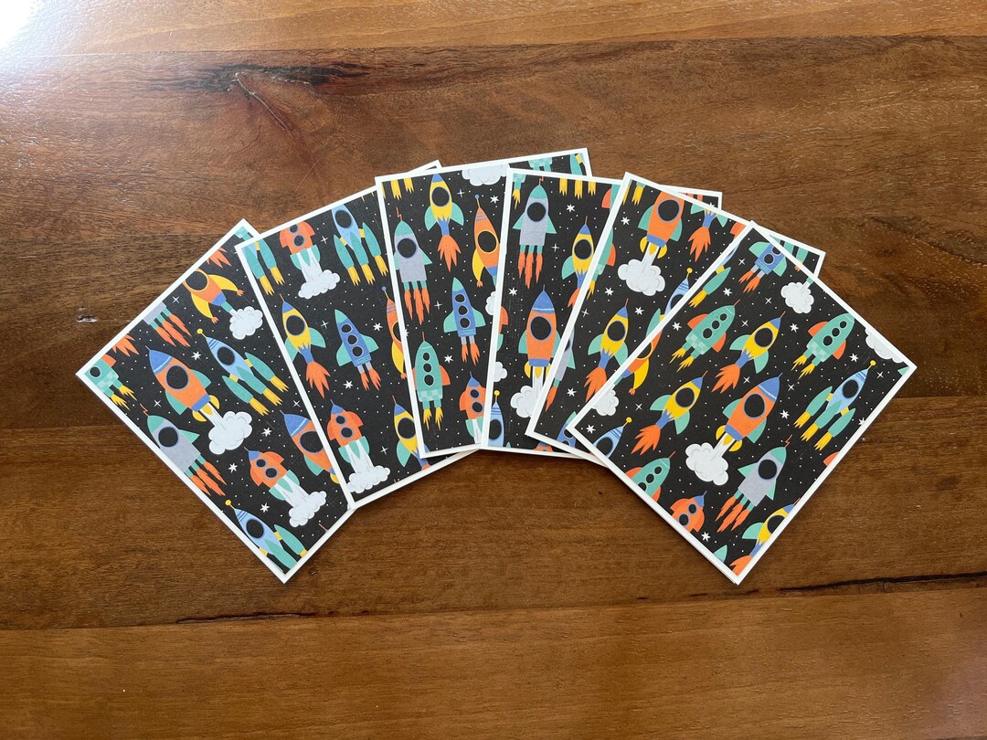 Rocket Note Cards With Envelopes - Space Note Cards - Birthday Cards ...