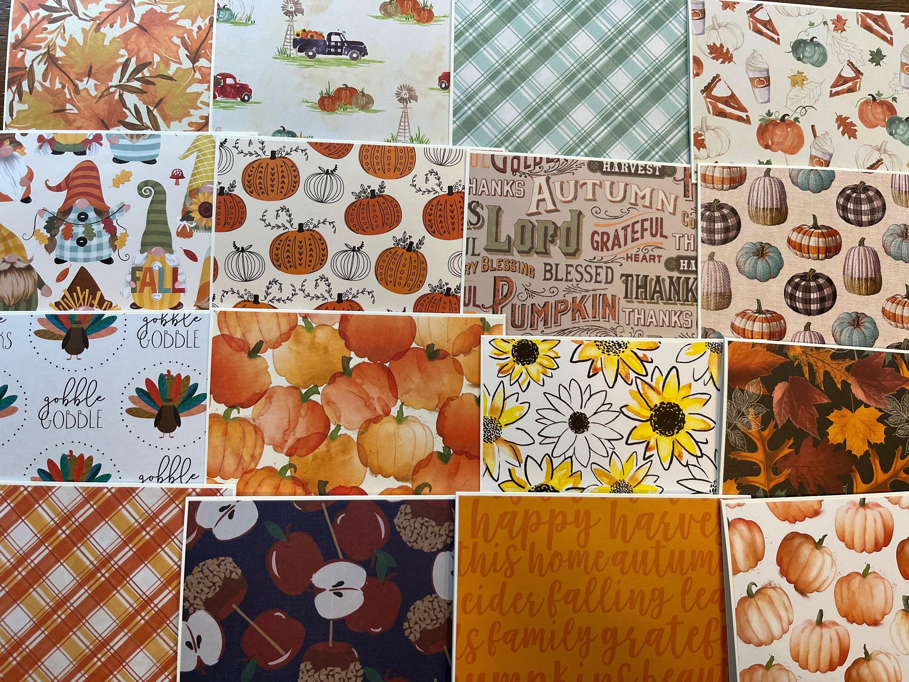 Assorted Fall Note Cards With Envelopes - Thanksgiving Note Cards ...