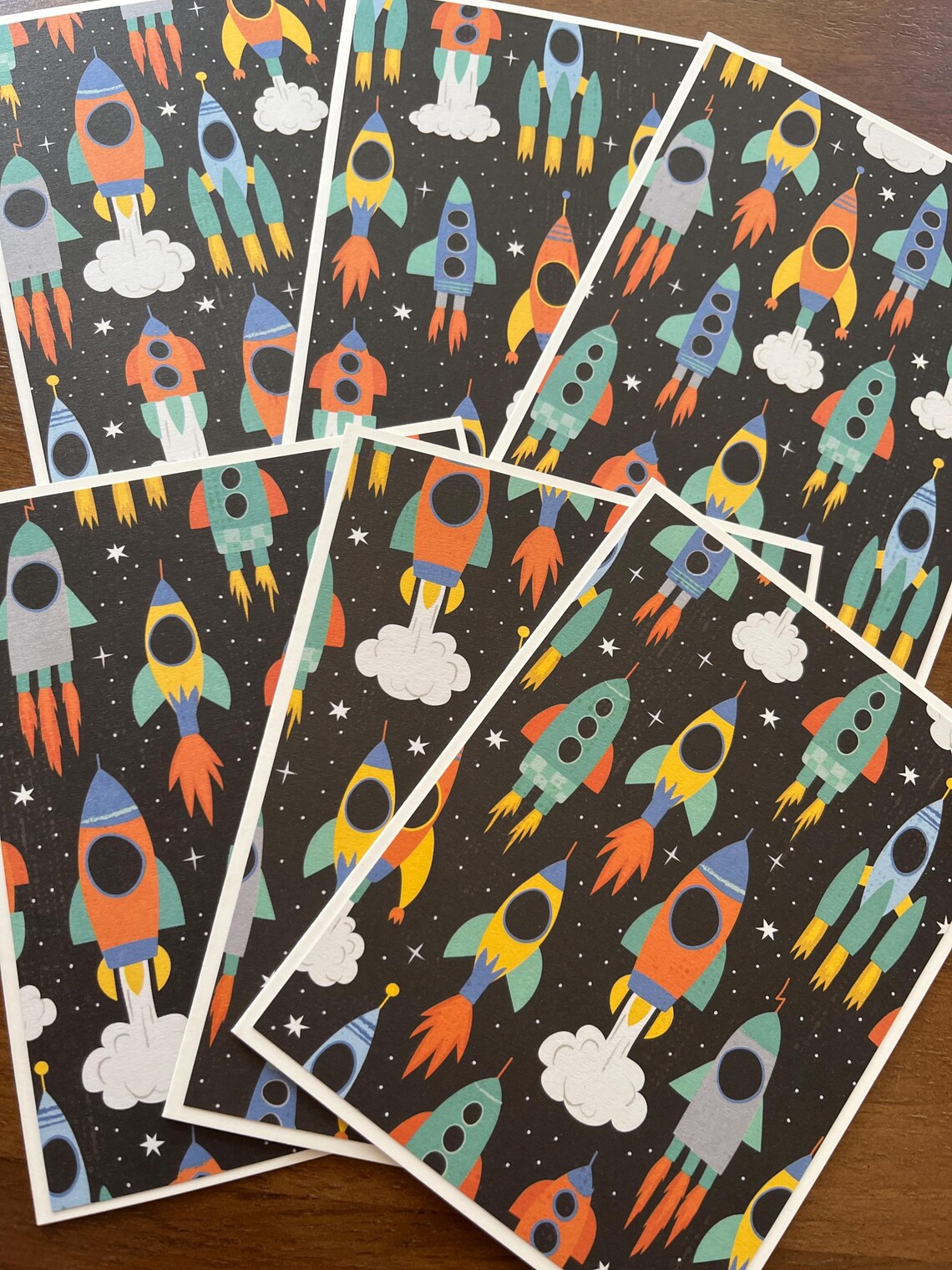 Rocket Note Cards With Envelopes - Space Note Cards - Birthday Cards ...