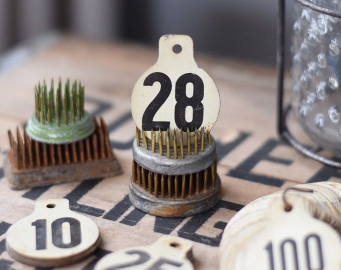 Vintage Cow Tag 1-100 - Metal Number Tags - Farm Livestock Ear Tag ...
