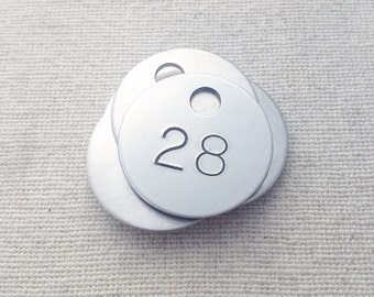 Brass Number Disc Hand Stamped 1 Inch Tag DIY Craft Label | Etsy