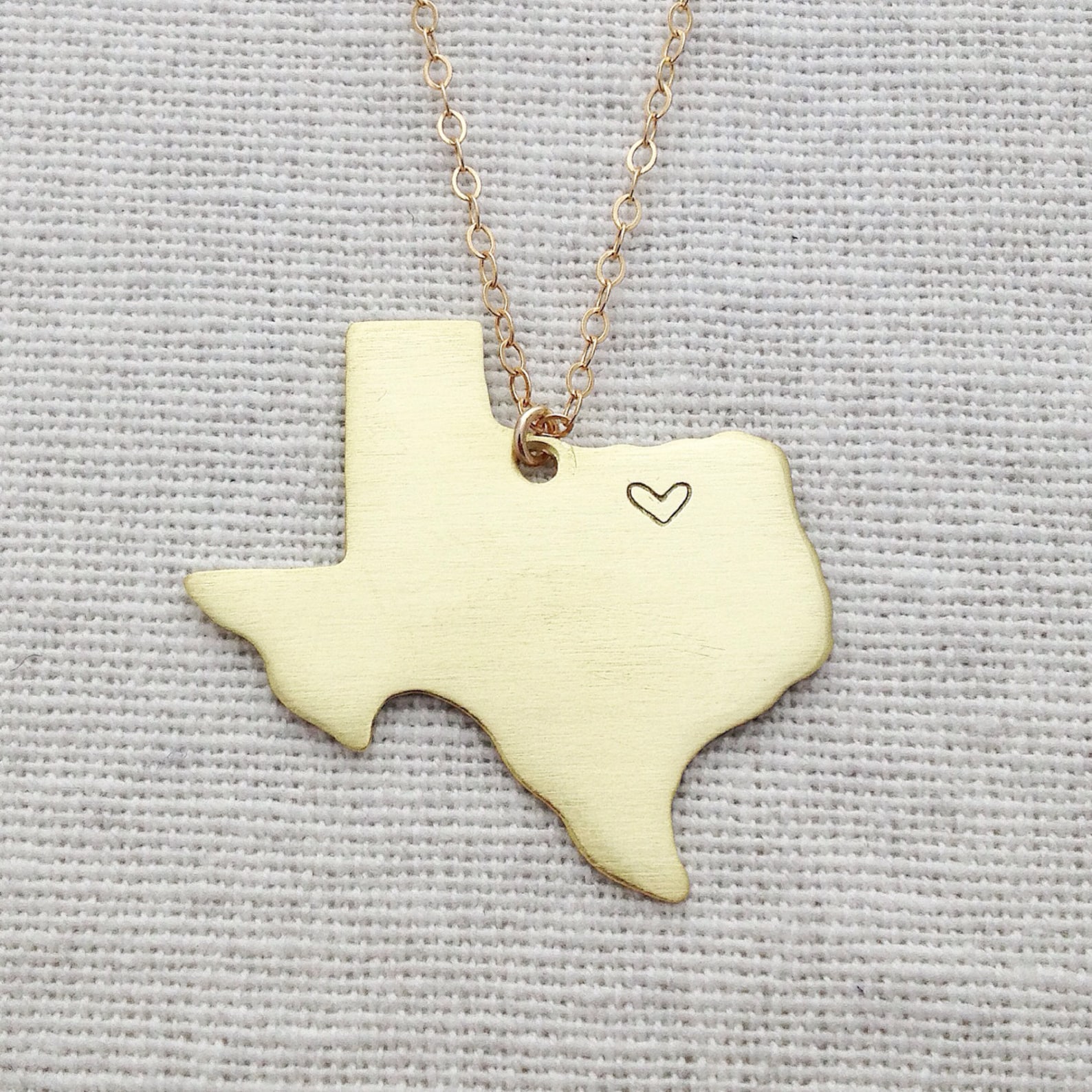 Personalized Texas Necklace Long Custom Hand Stamped Metal - Etsy