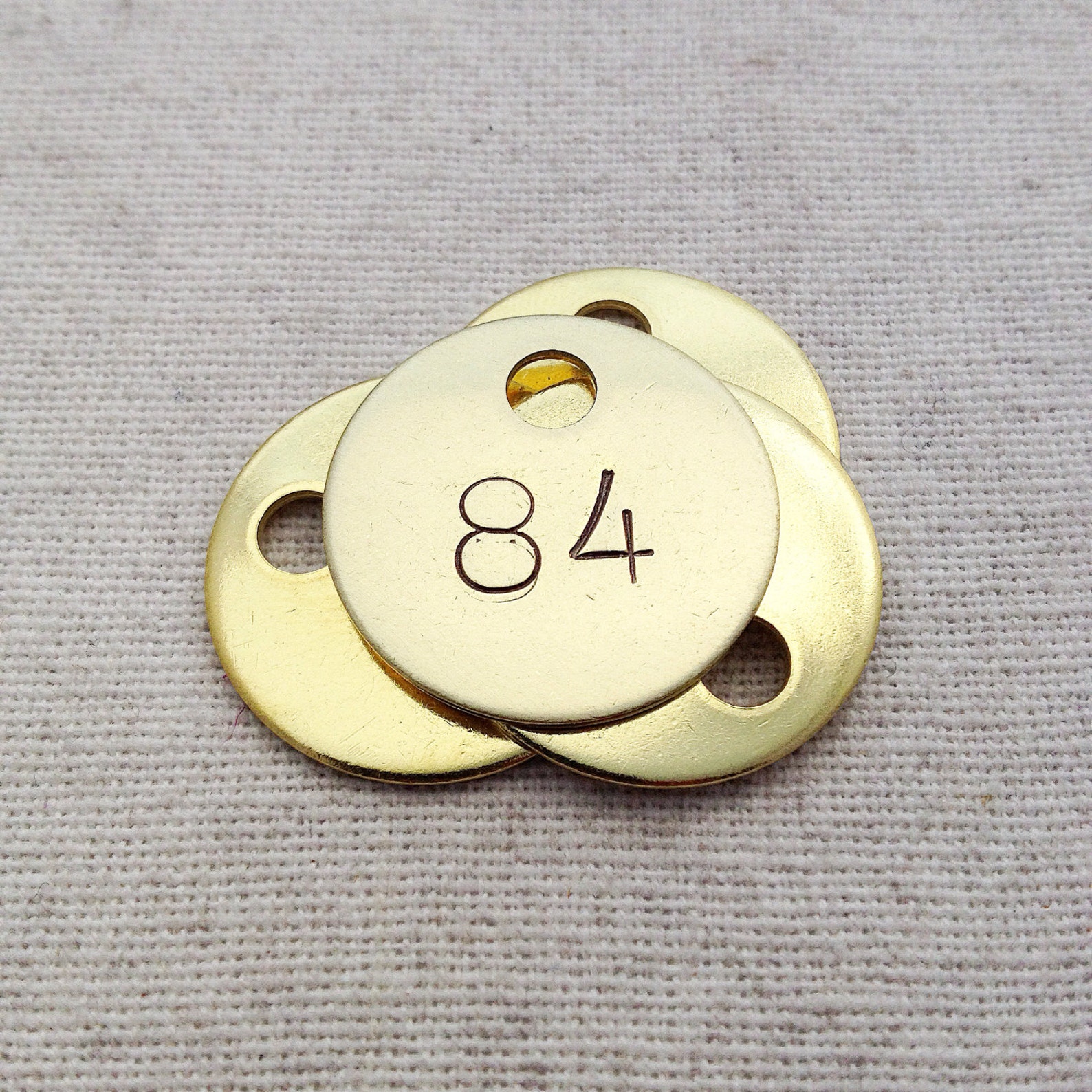 Brass Number Disc Hand Stamped 1 Inch Tag DIY Craft Label - Etsy