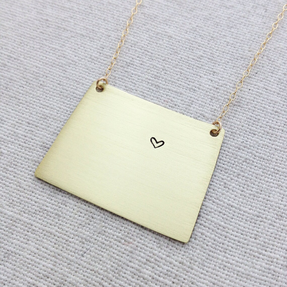 Custom Colorado Necklace - Long Personalized Hand Stamped Metal State ...