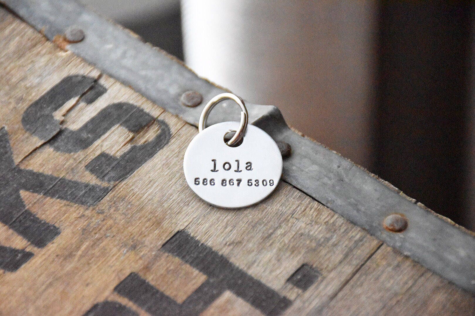 Custom Dog Tag - Aluminum Hand Stamped Personalized Pet ID Charm ...