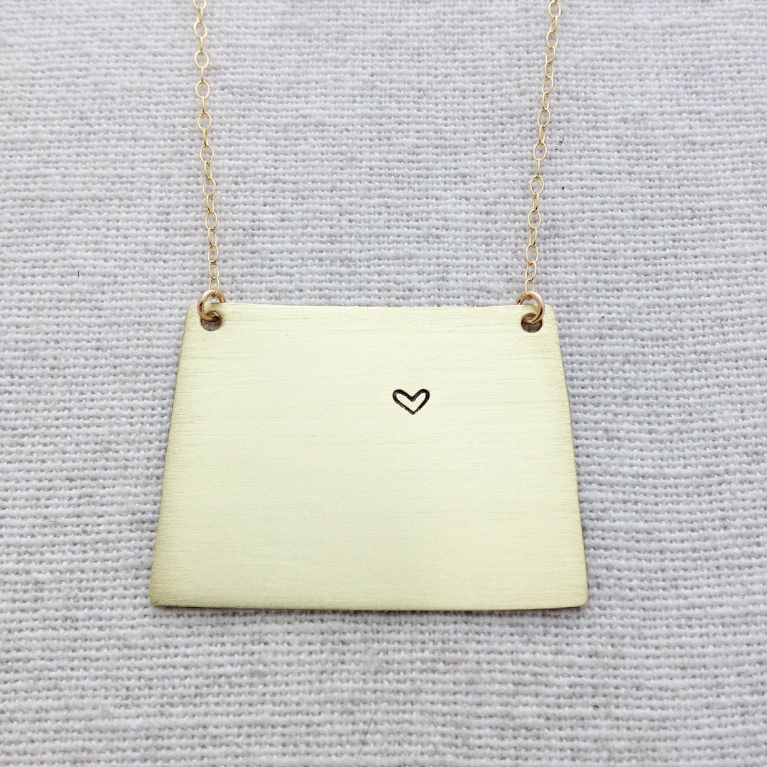 Custom Colorado Necklace - Long Personalized Hand Stamped Metal State ...