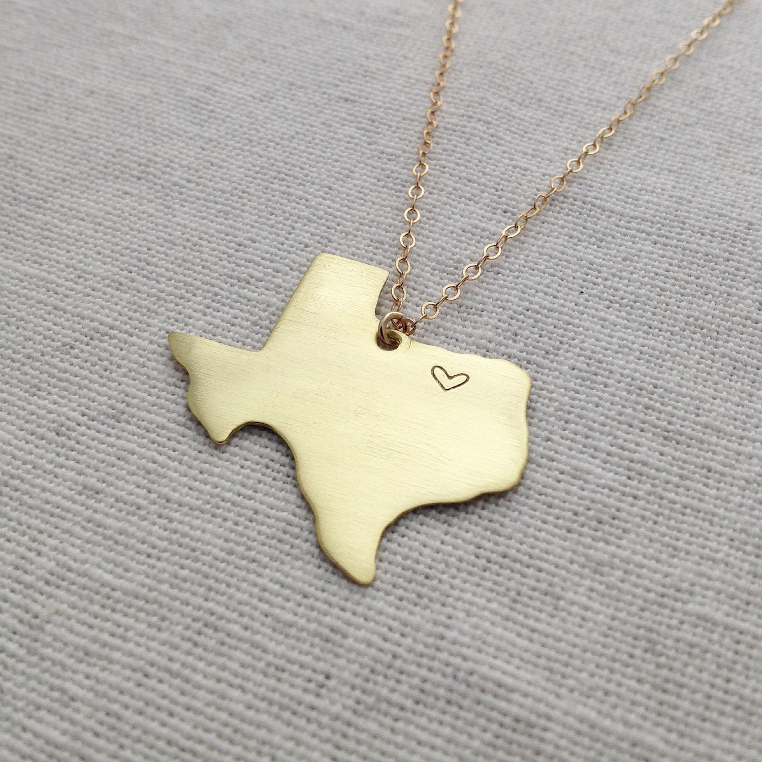 Personalized Texas Necklace Long Custom Hand Stamped Metal - Etsy
