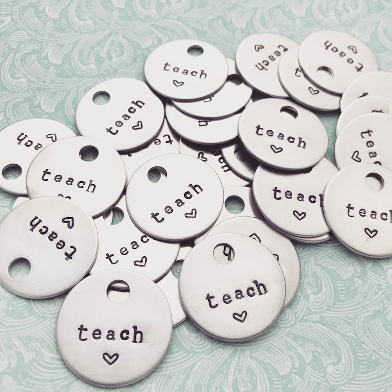 Custom Name Tag - 1 Inch Disc - Personalized Hand Stamped Gift Label ...