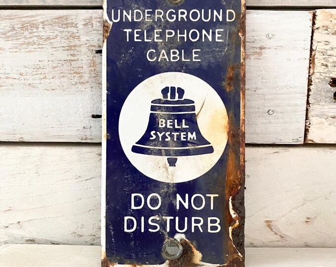 Bell System Sign Vintage AT&T Porcelain Signs Underground Telephone ...