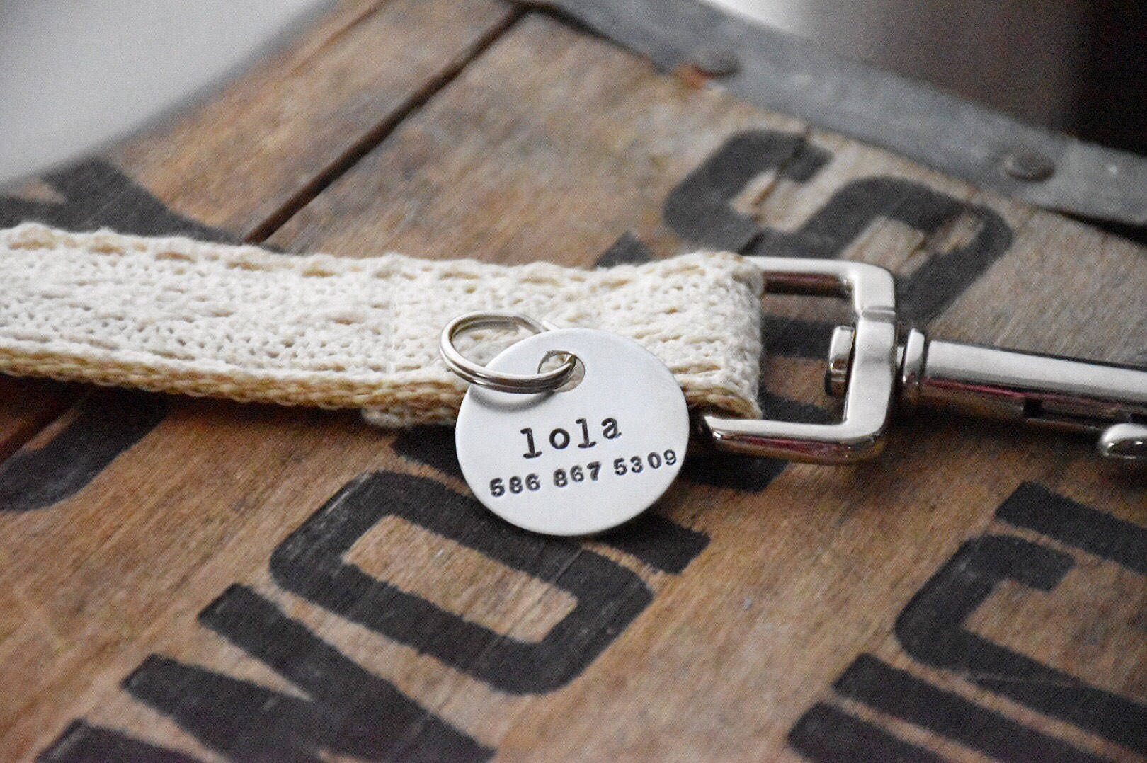 Custom Dog Tag - Aluminum Hand Stamped Personalized Pet ID Charm ...