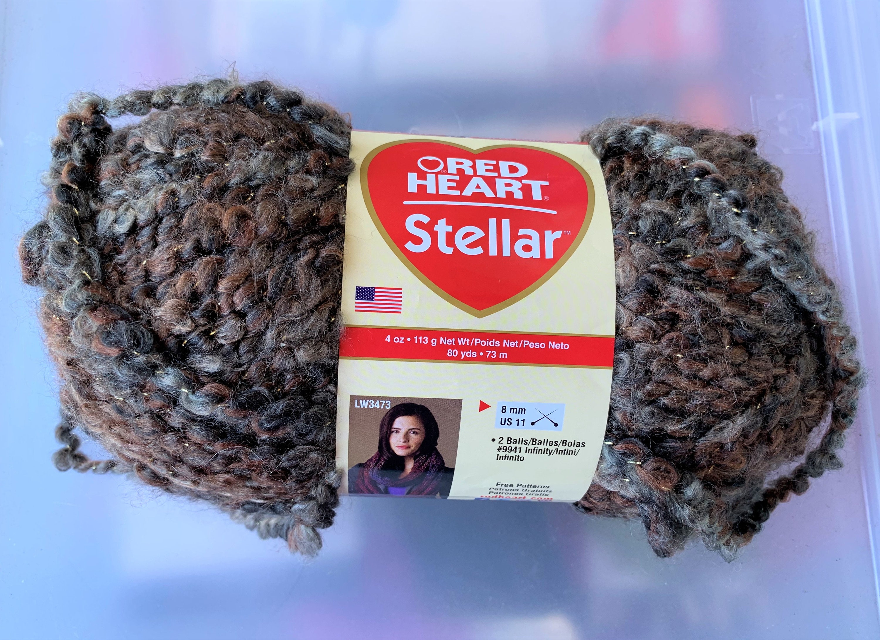 Red Heart Stellar Meteorite Yarn, Brown Yarn, Multi Colored Bulky Yarn ...