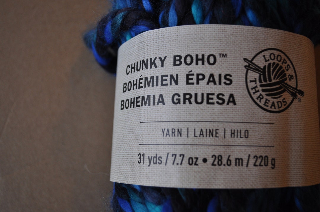 Loops and Thread Chunky Boho Yarn, Blue Lagoon Bohemia Yarn, Chunky ...