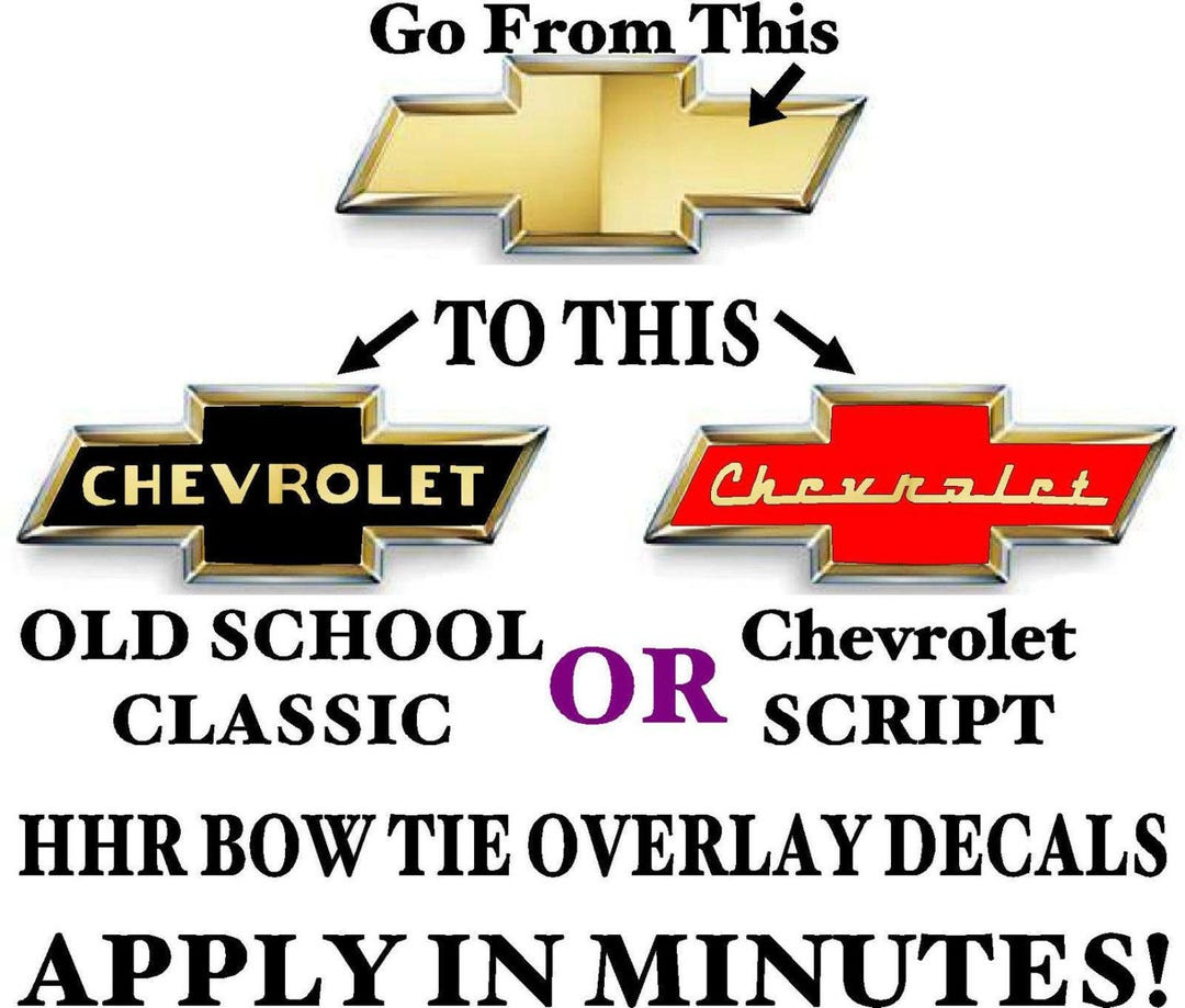 HHR Chevy Bowtie Pair - Vintage - Retro Style Overlays - Decals ...