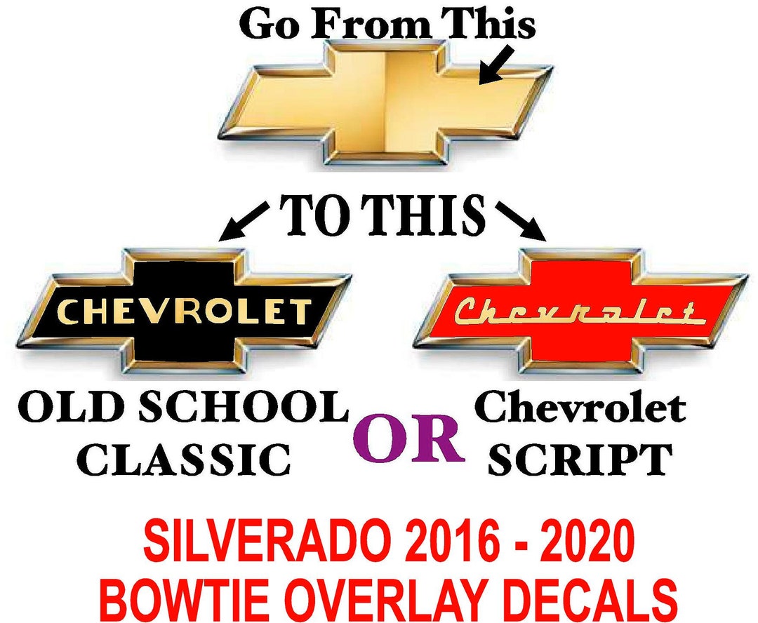 Silverado 2014 2020 Retro Bowtie Overlays Etsy