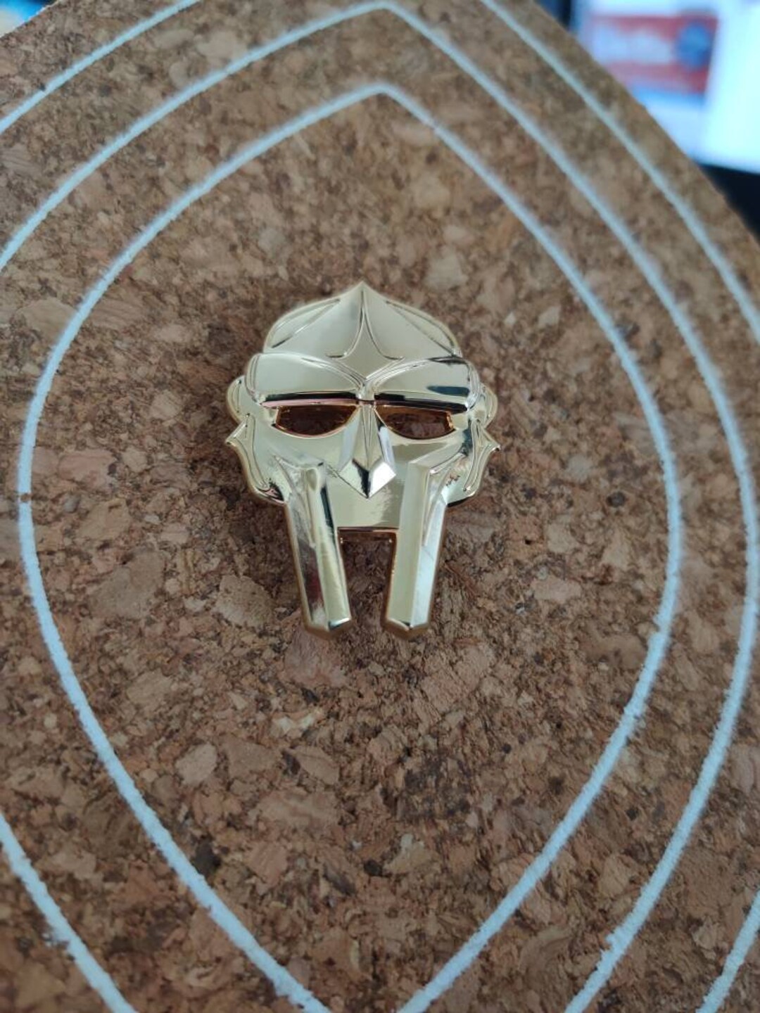 GOLD MF DOOM Gladiator Pinspired Mask Hat Pin phatpins X Orfinart - Etsy
