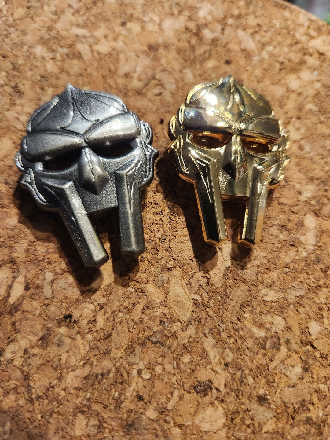 3D Silver & Gold MF DOOM Mask Two-pack Hatpins 1.5" Tall - Etsy