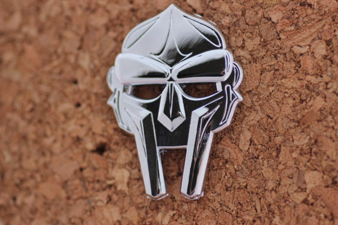 Chrome Silver Gladiator X MF DOOM Mask 3D Hatpin 1.5 Tall Double Back ...