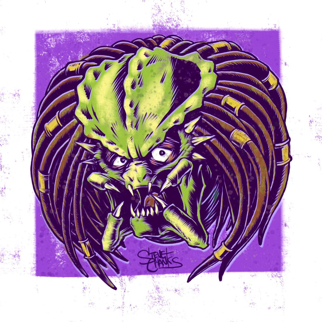 THE PREDATOR Monster Head Print by Steve Chanks - Etsy