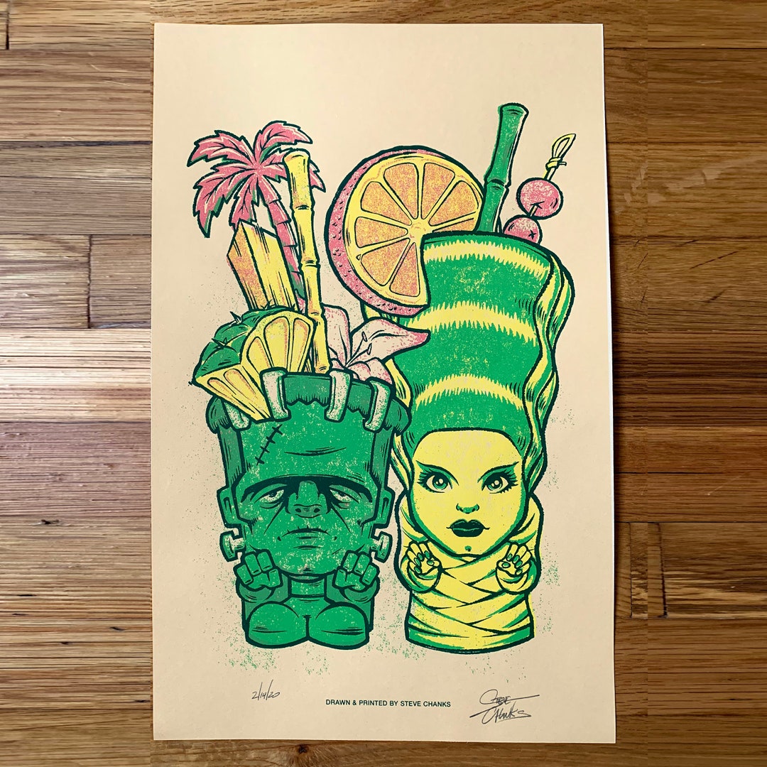 TIKI FRANKENSTEIN & BRIDE - by Steve Chanks - Etsy
