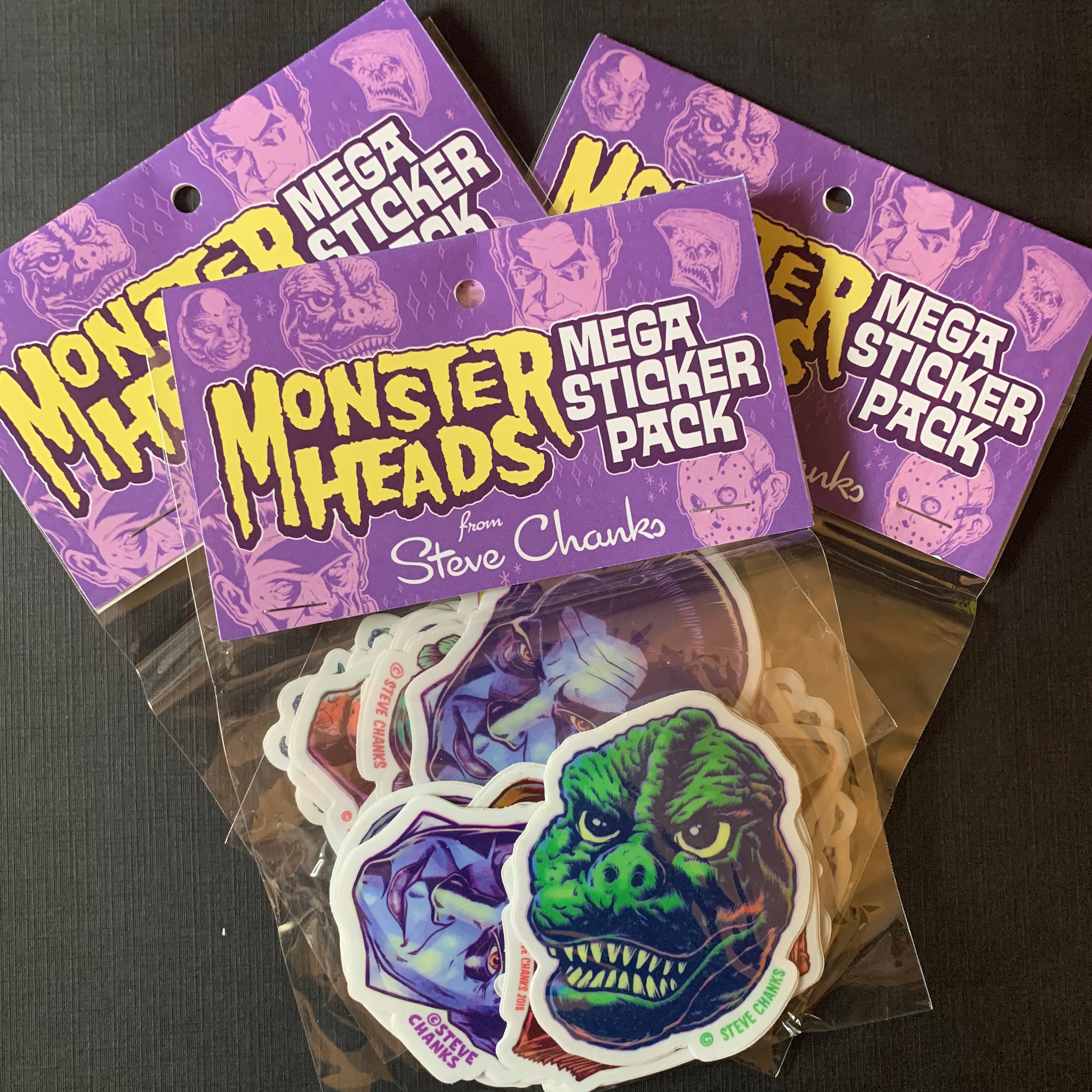 MEGA Sticker 9 Pack Monster Head Stickers by Steve Chanks | Etsy
